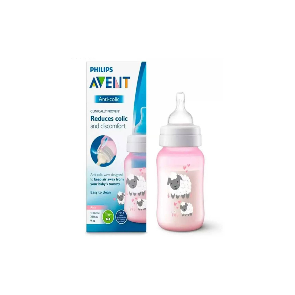 Phillips Avent Tetero Válvula Anticólicos Rosa Borrego 9Oz SCY121/05 ...